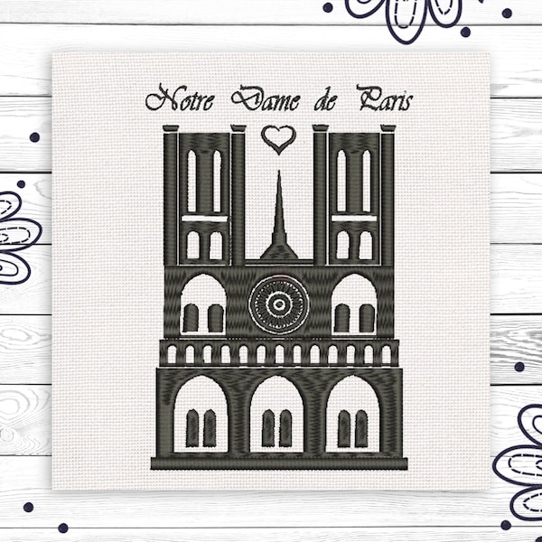 Notre Dame Embroidery File - Etsy
