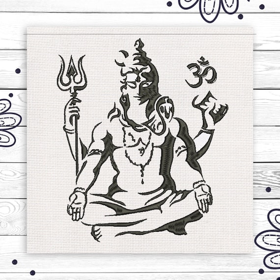 Shiva Art Embroidery Hindu Yoga India Spiritual Chakra | Etsy