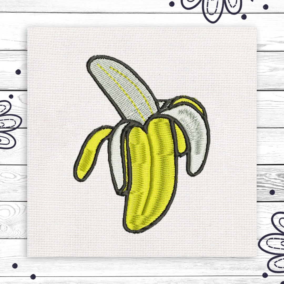 Banana Embroidery Pattern Tropical Stitching Scheme Banana Embroidery ...