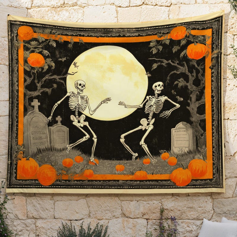 Vintage Tapestry Skeleton - Etsy