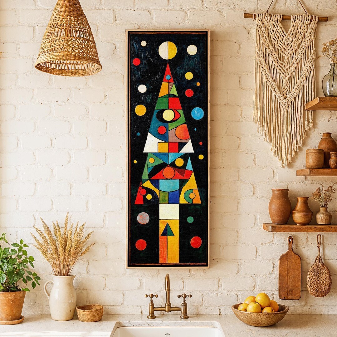 Mid-century Modern Framed Christmas Tree Wall Art: Bauhaus Decor - Etsy