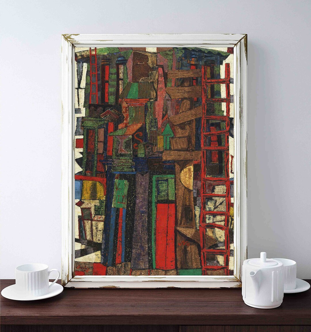 Mid Century Modern Art Print Harlem C1952, Karl Zerbe Painting Print ...