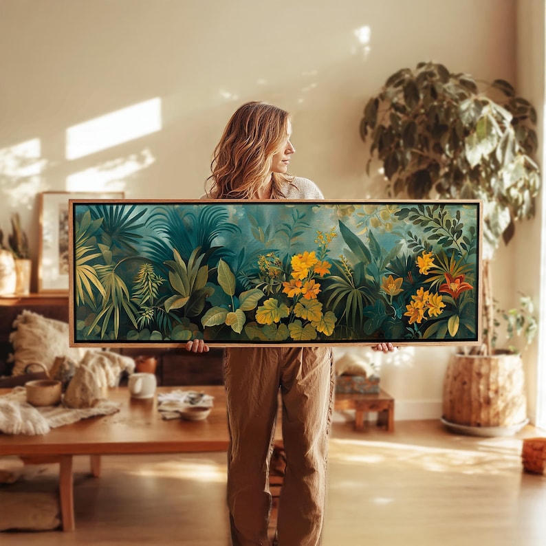 Framed Panoramic Floral Wall Art: Botanical Print - Etsy