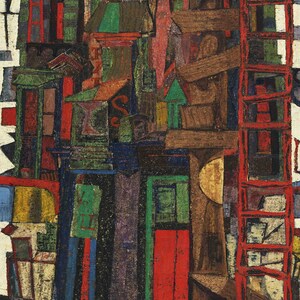 Mid Century Modern Art Print Harlem C1952, Karl Zerbe Painting Print ...