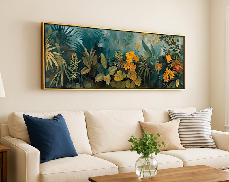 Framed Panoramic Floral Wall Art: Botanical Print - Etsy