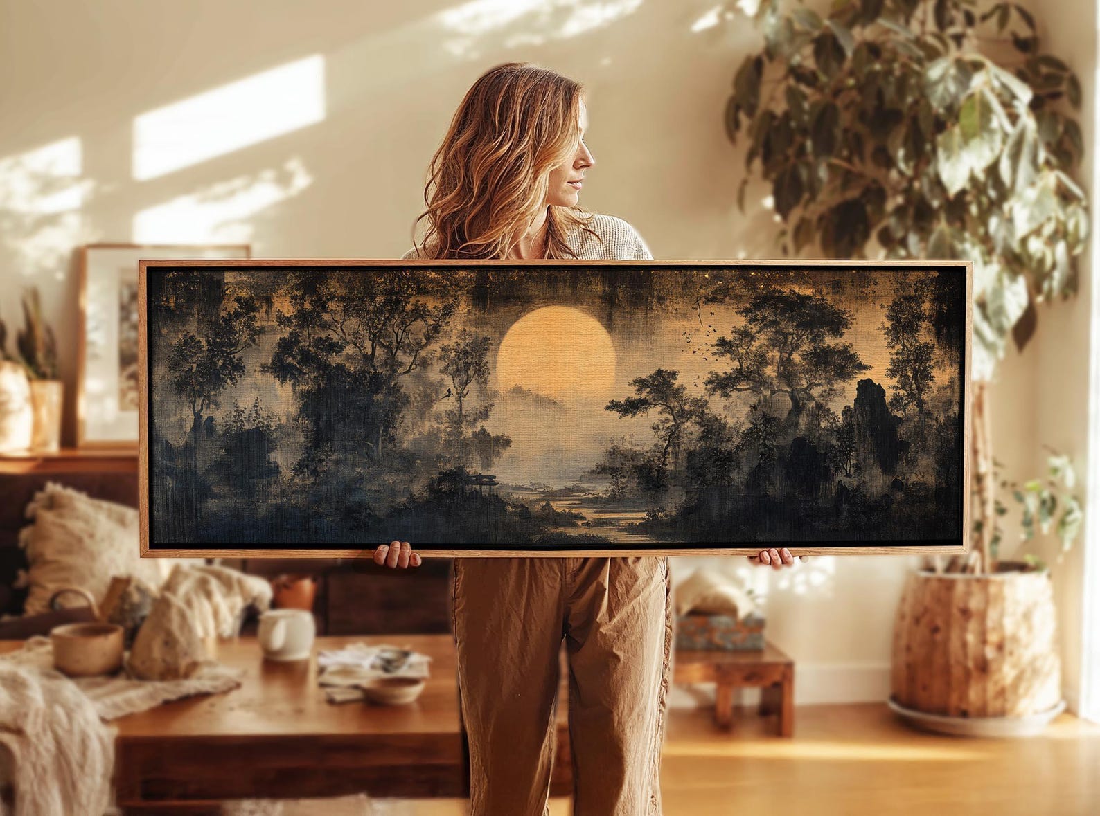 Vintage Japanese Landscape Tapestry Print: Framed Asian Wall Art - Etsy
