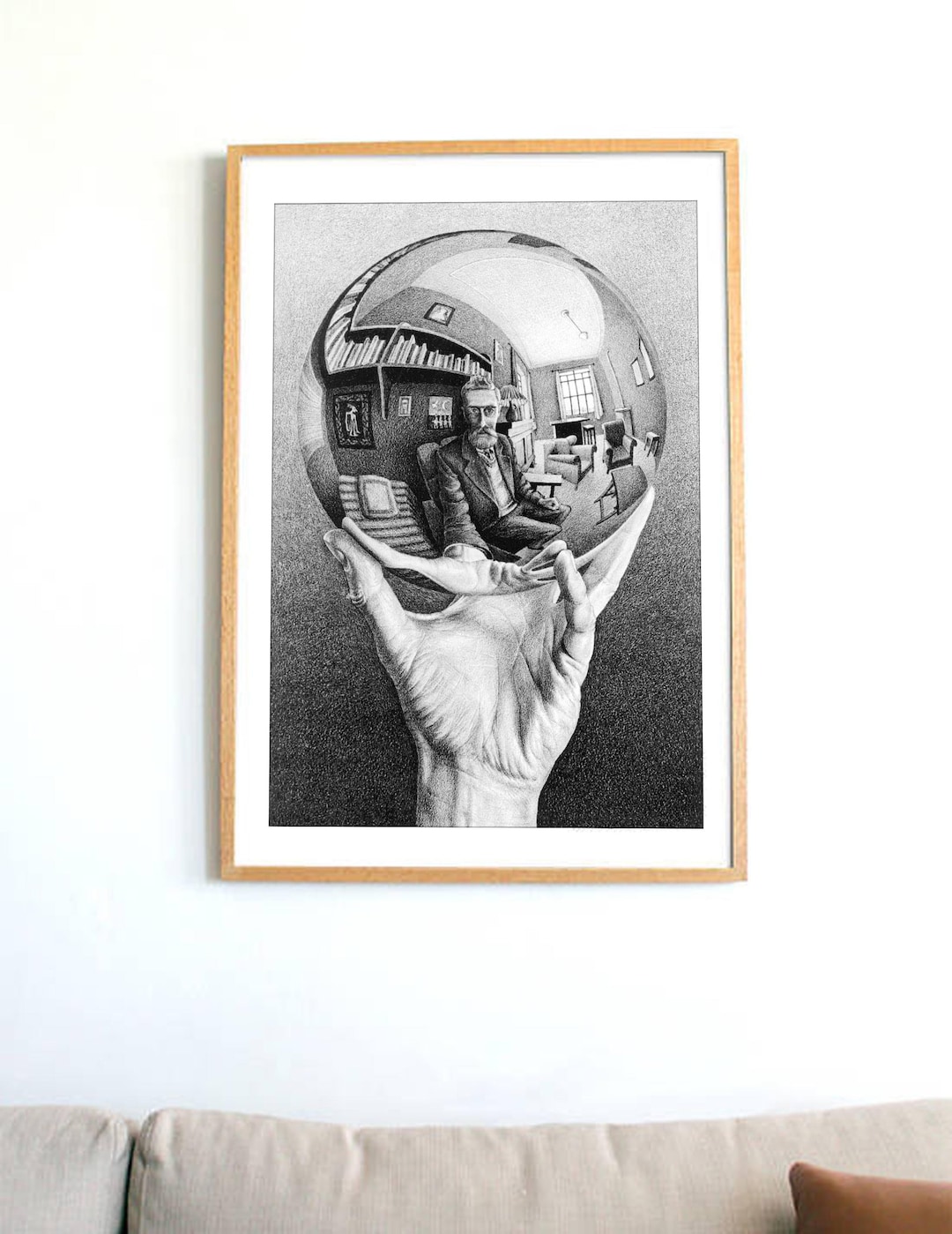 Stampa di Escher Mano con sfera riflettente Poster di Escher ...