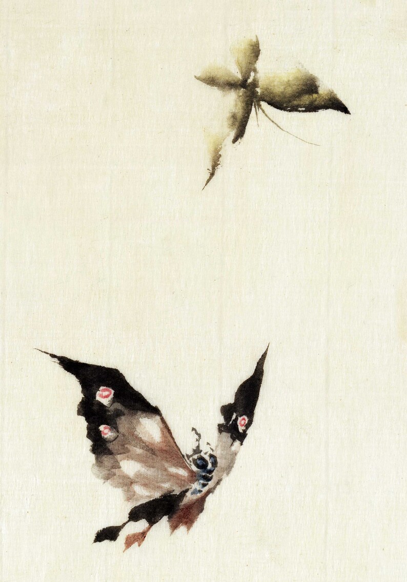 Japanese Print Set of 3 Japanese Ink Draw Print Japanese | Etsy