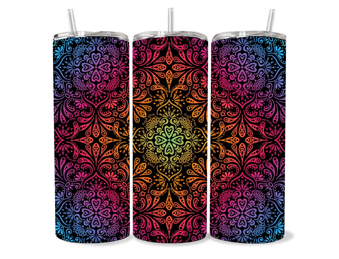 Mandala Hidden Swear Word Funny Sarcastic 20oz Sublimation Tumbler ...