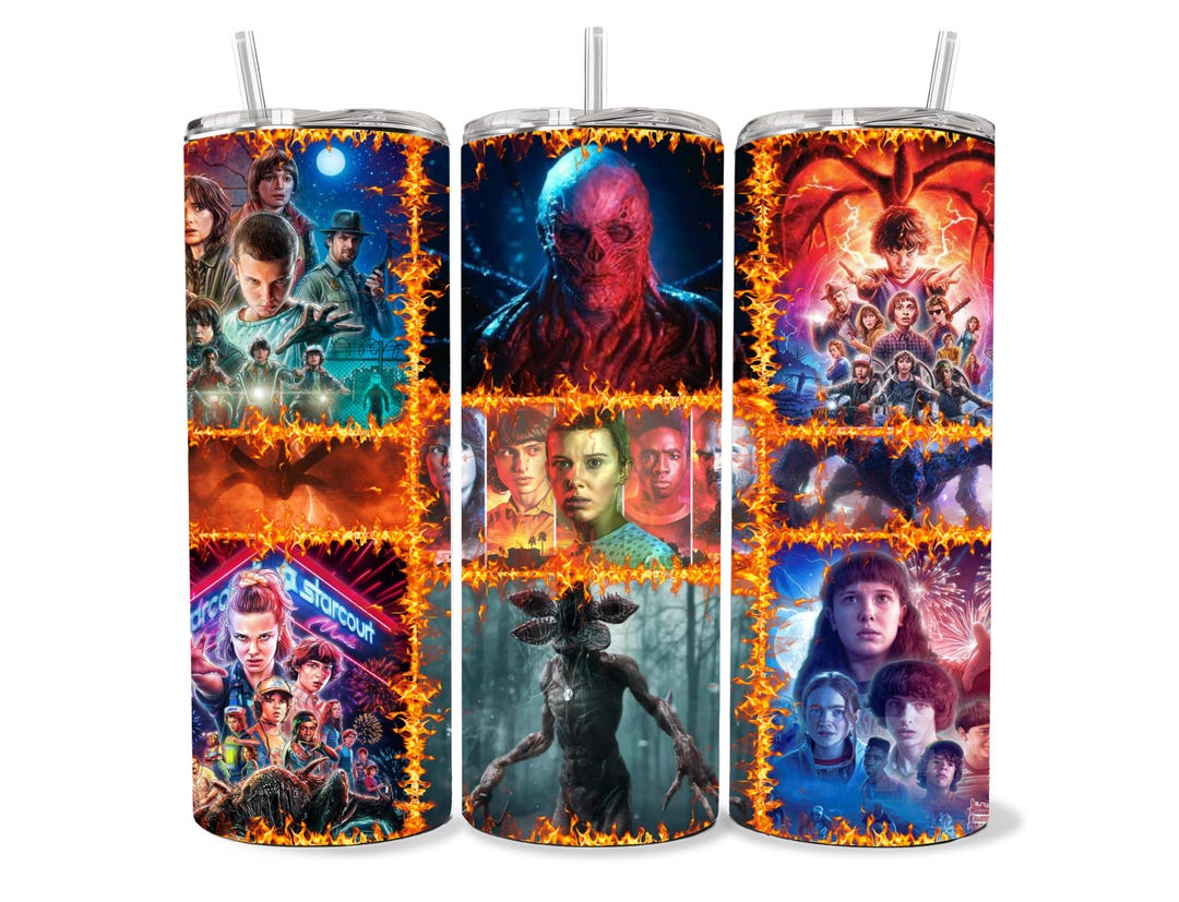 Stranger Things Characters Collage 20oz Sublimation Tumbler Digital ...