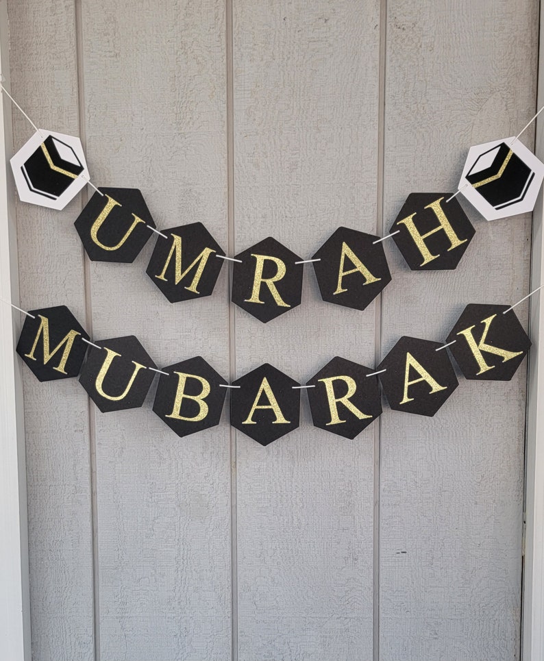 Umrah Mubarak Banner- Umrah Garland, Umrah Wall Decoration, Umrah ...