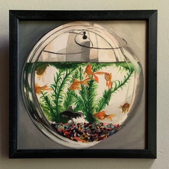 Fishbowl on the Wall. Print of Original Painting. | Etsy