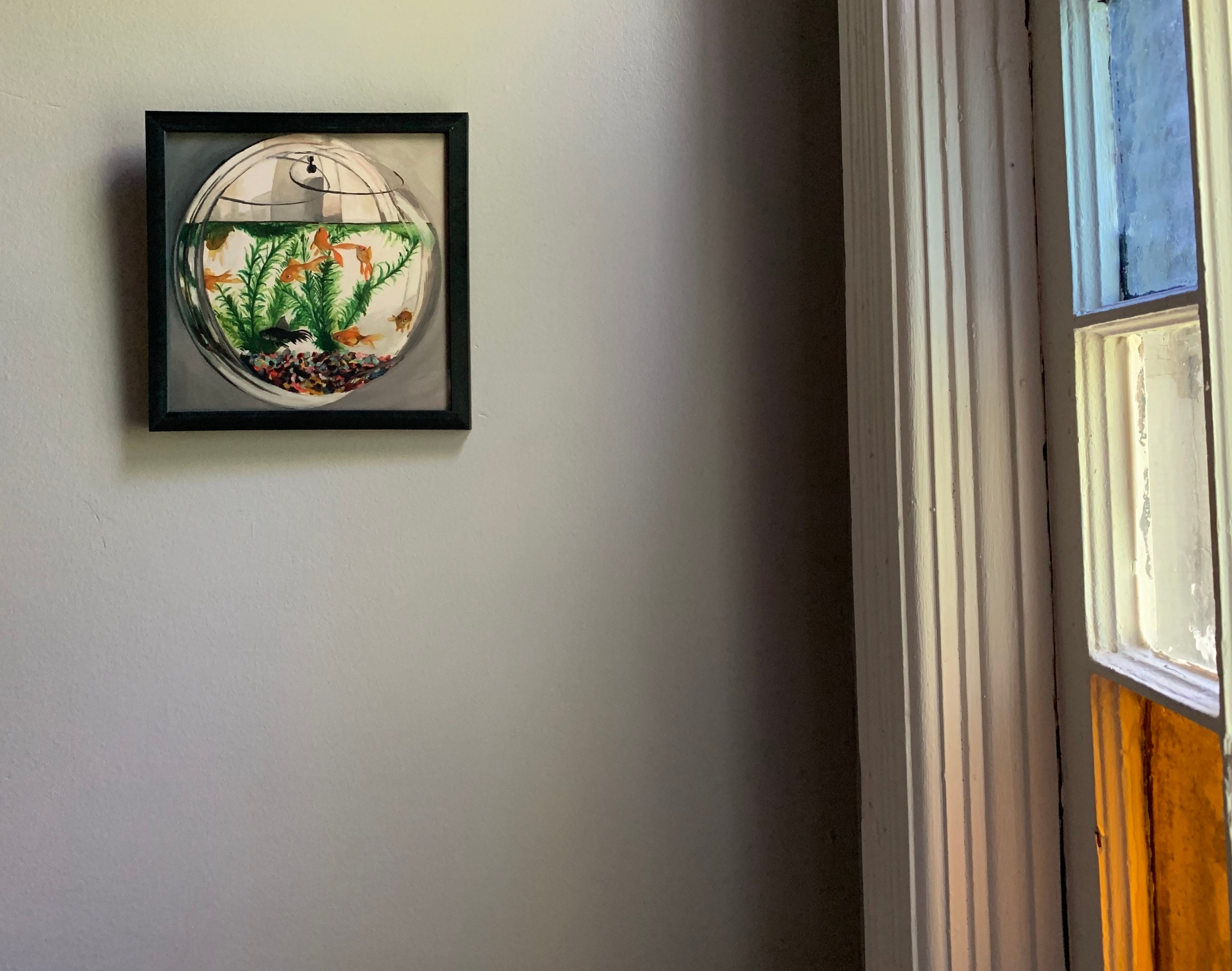 Fishbowl on the wall. Print of original painting. | Etsy