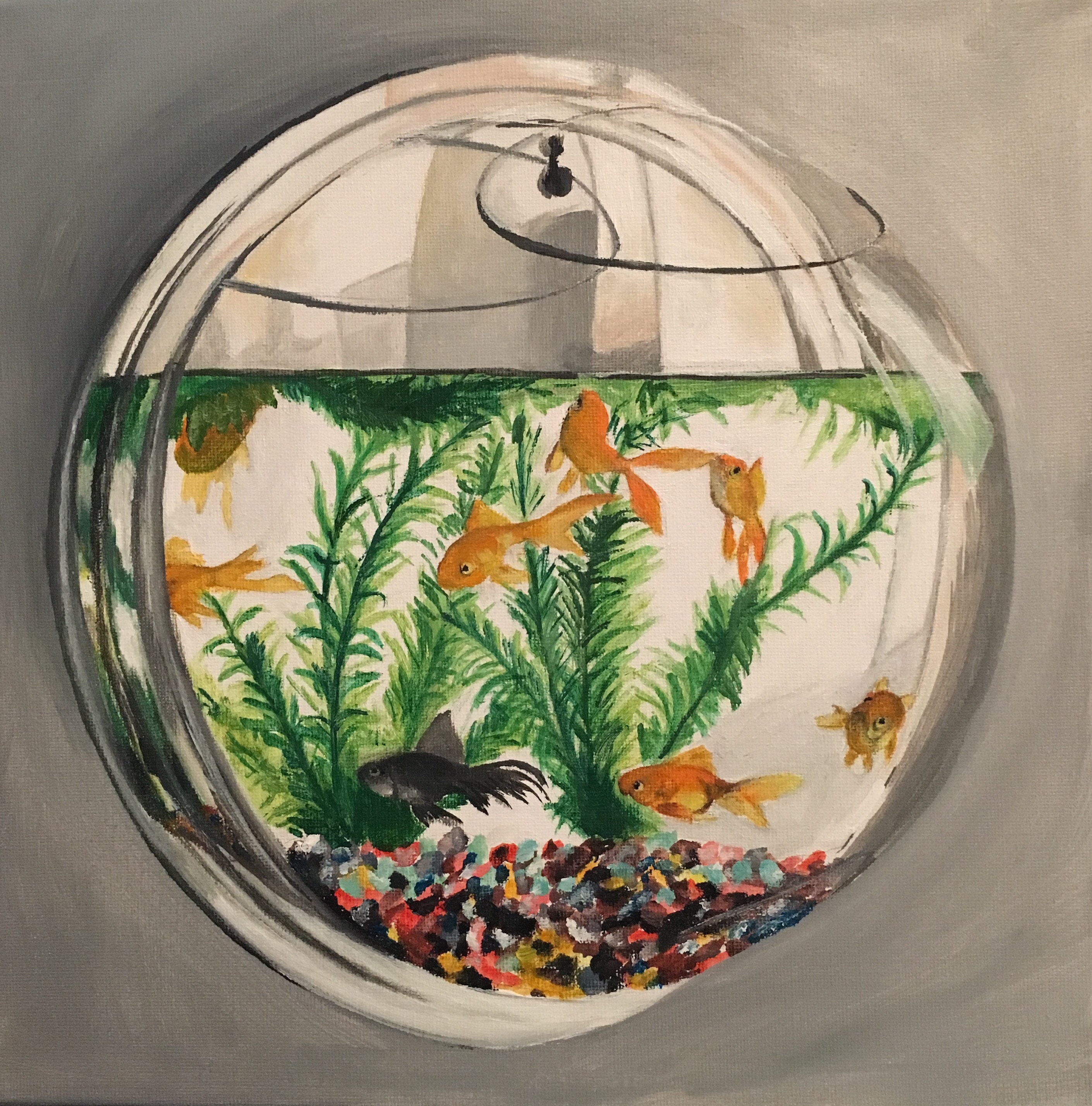 Fishbowl on the Wall. Print of Original Painting. - Etsy