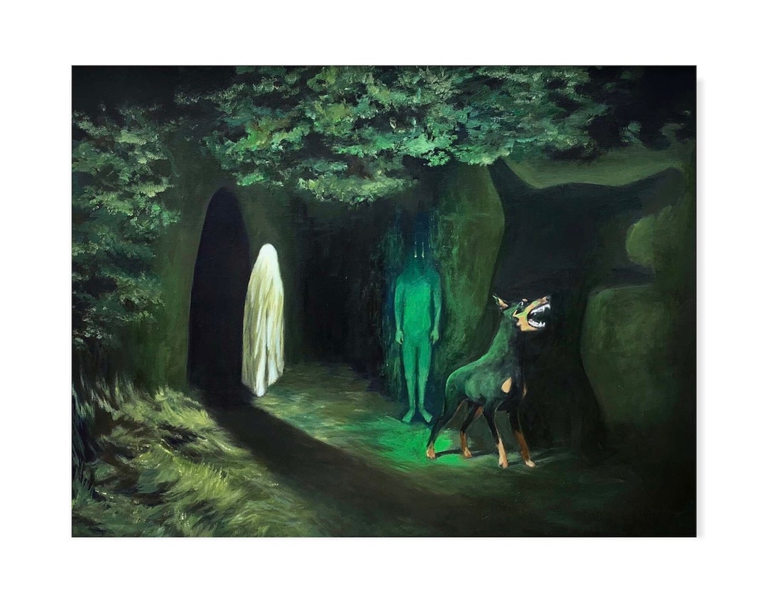 Cryptids. Art Print of Original Painting. Halloween Art Print. Alien ...