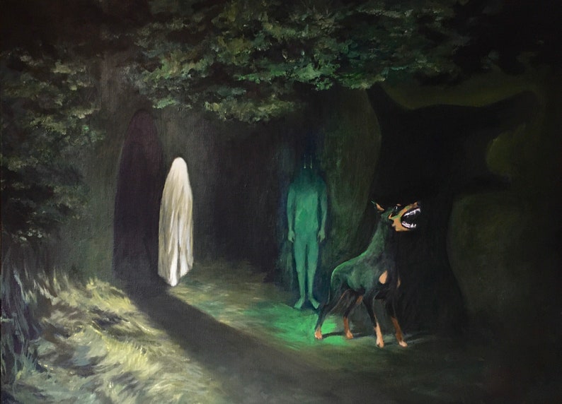 Cryptids. Art Print of Original Painting. Halloween Art Print. - Etsy