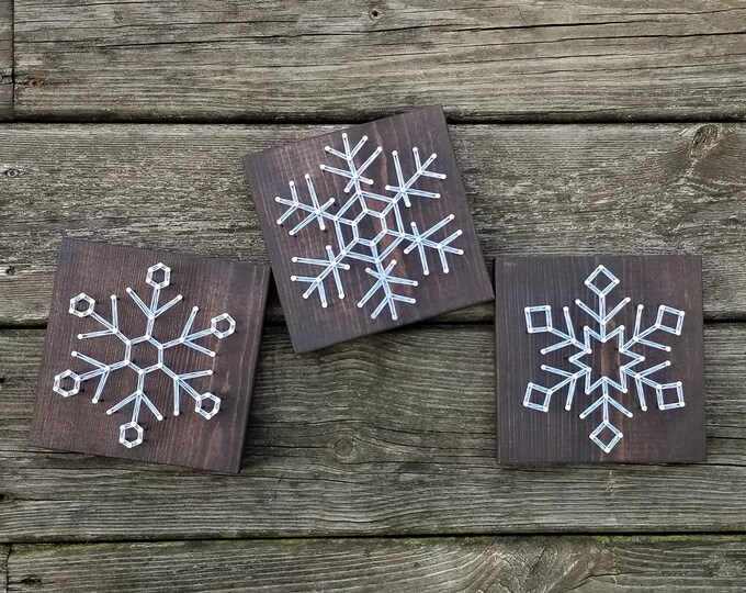 Snowflake String Art / Christmas Decorations / Holiday Decor ...