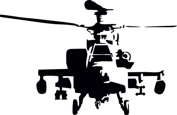 Apache Helicopter Stencil