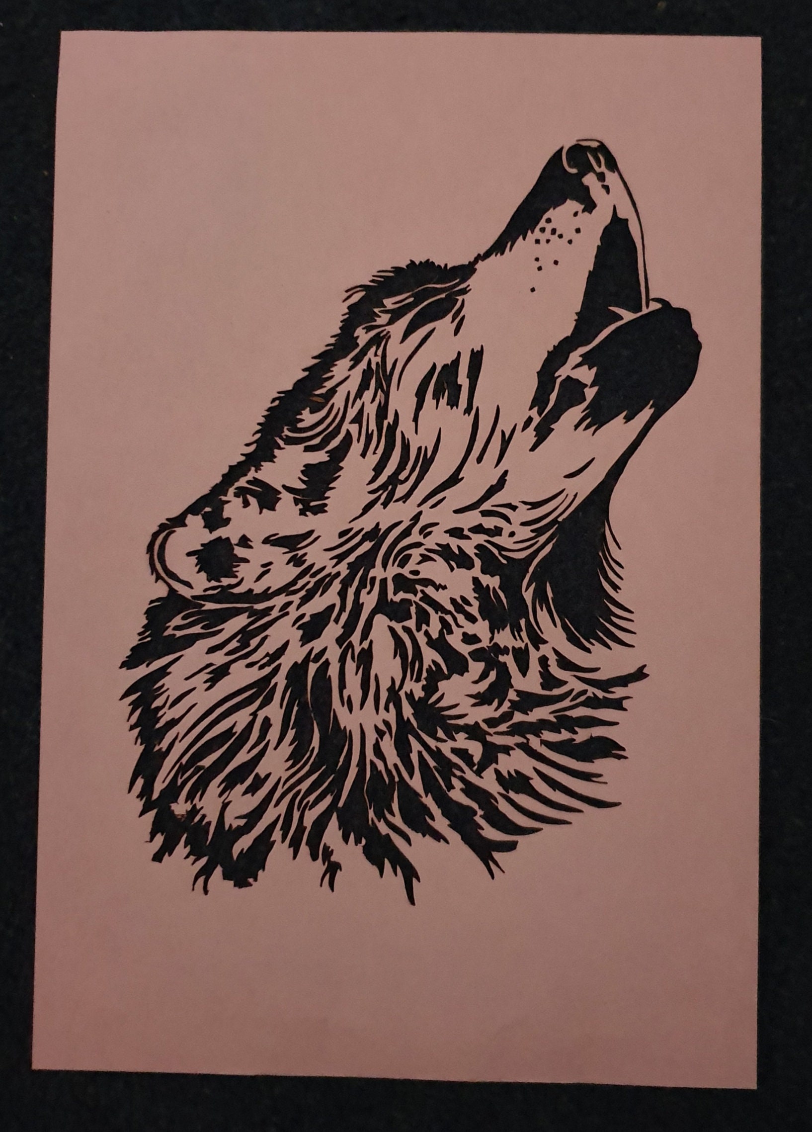 Wolf Head Stencil
