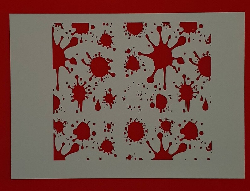 A4 Blood Splat Stencil Laser Cut From Mylar | Etsy