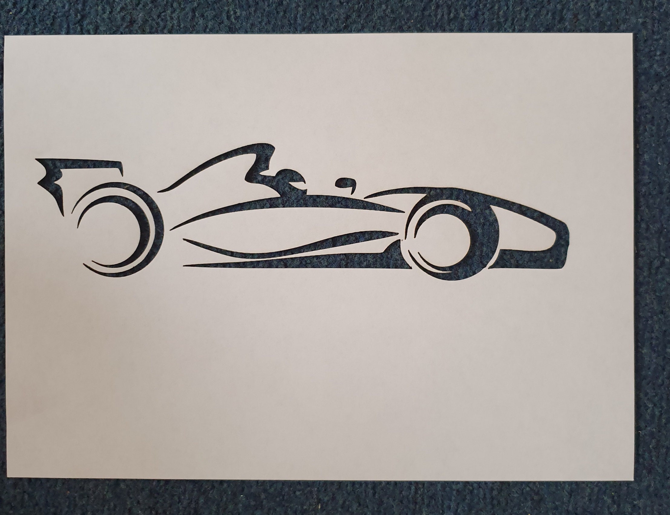 A4 F1 Car stencil lasercut precision | Etsy