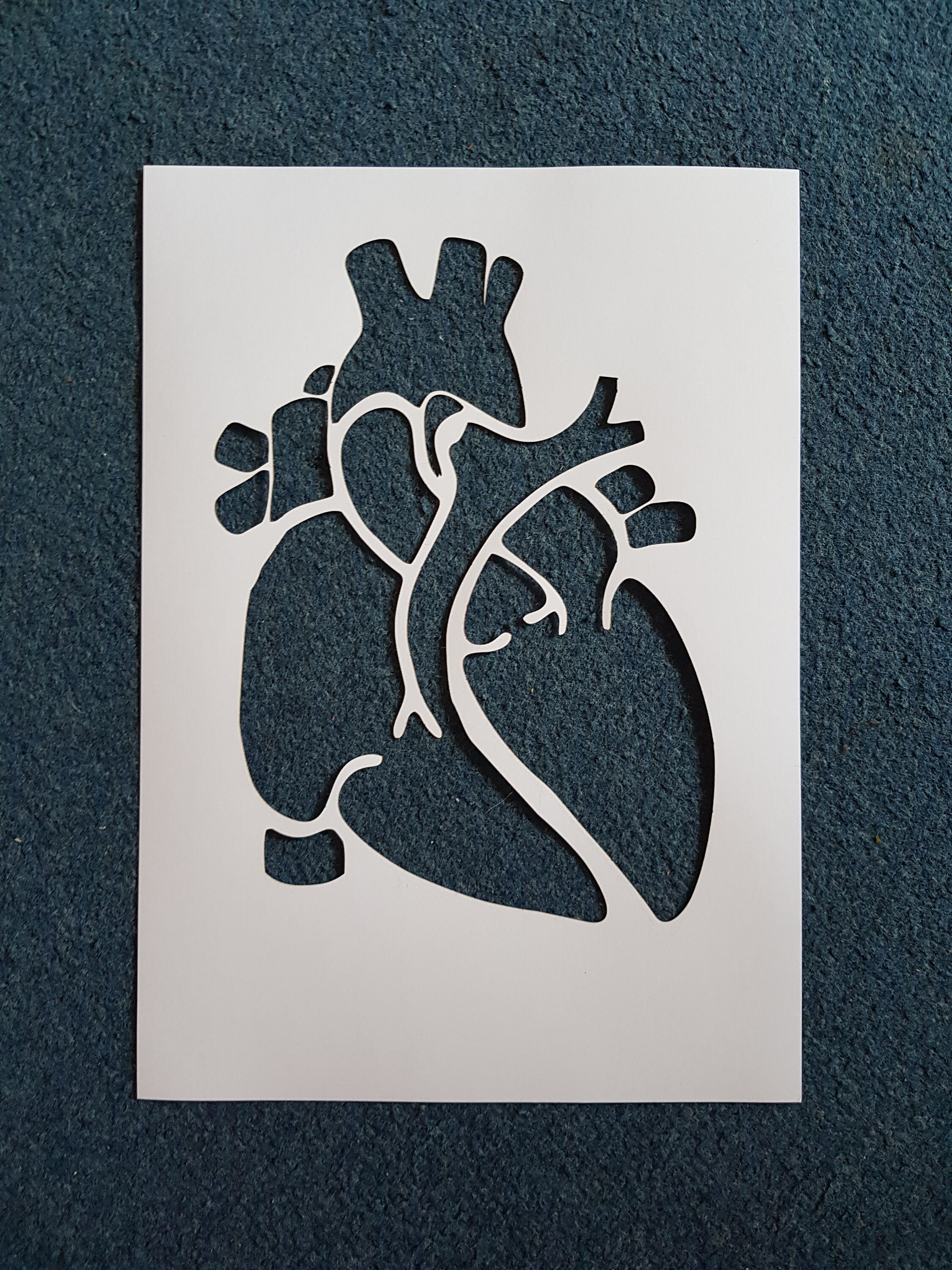 Anatomically Correct Heart Stencil