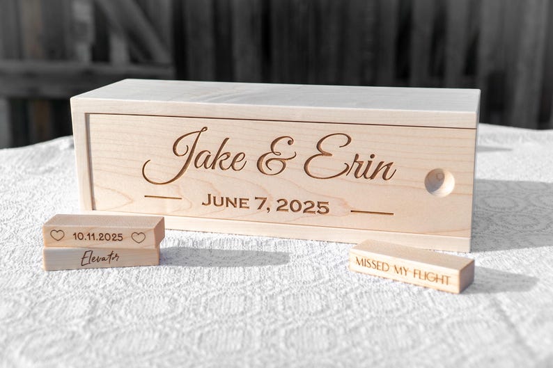 Wooden Wedding Guest Book Alternative With Custom Blocks, Interactive ...