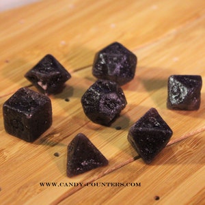 Black Cherry Candy Dice, Kohakutou Gummies, Polyhedral Dice Set for ...