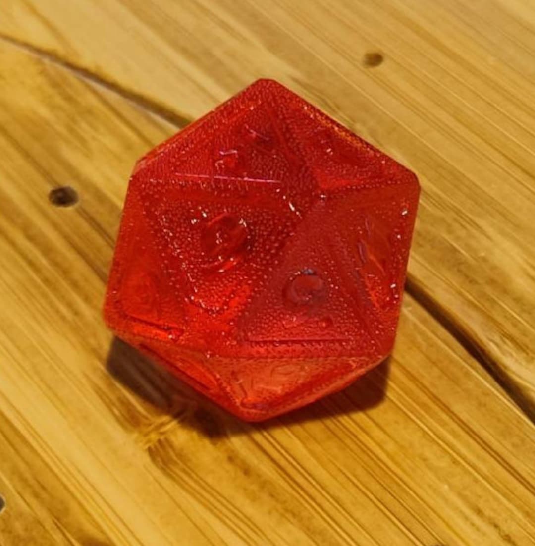 Strawberry D20 SPINDOWN Diabetic Candy, Isomalt Bead Counters, Edible ...