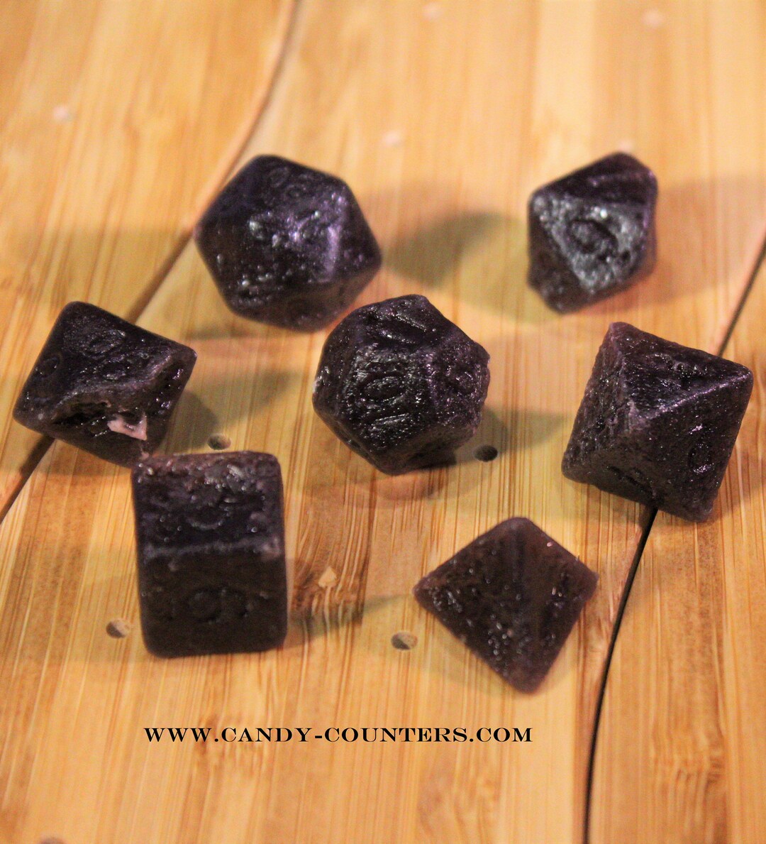 Black Cherry Candy Dice, Kohakutou Gummies, Polyhedral Dice Set for ...