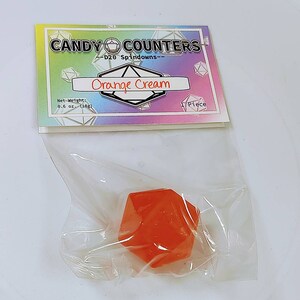 Orange Cream D20 SPINDOWN Isomalt Dice, Tabletop Gaming, Diabetic Hard ...
