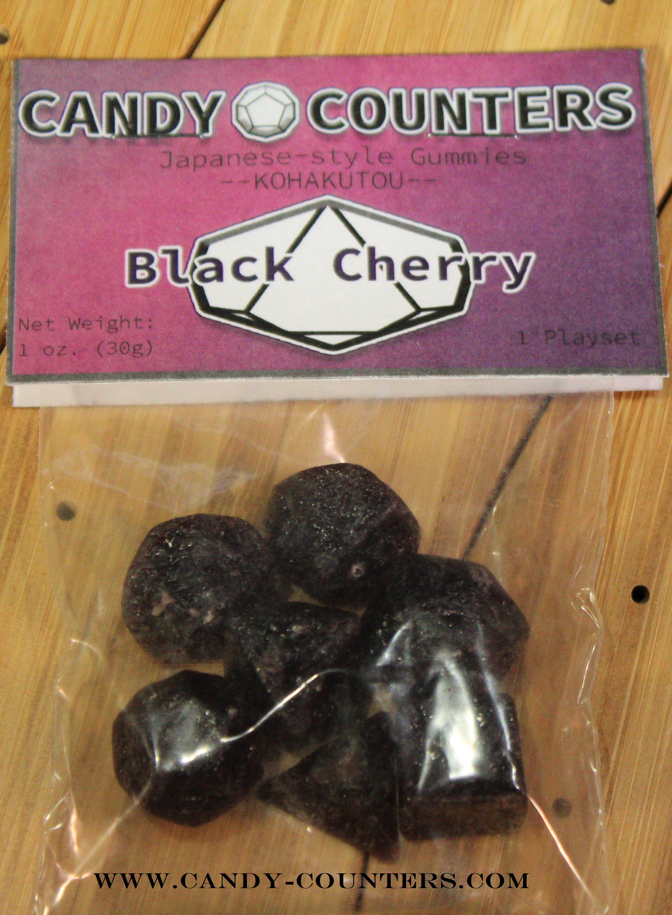 Black Cherry Candy Dice, Kohakutou Gummies, Polyhedral Dice Set for ...