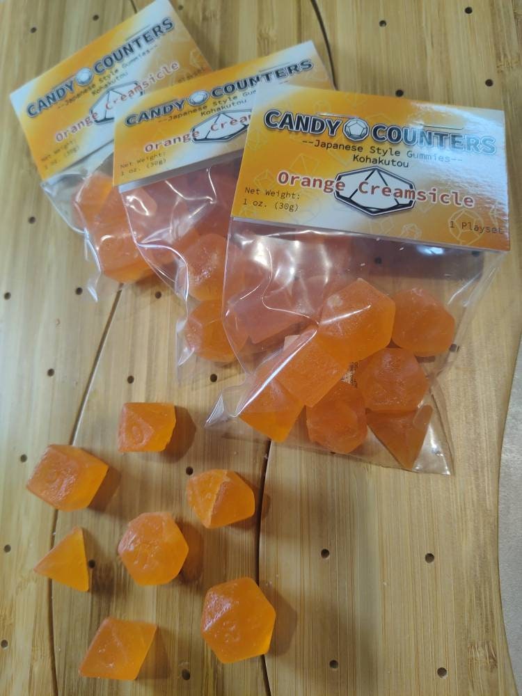 Orange Cream Candy Dice, Kohakutou Gummies, Dungeons and Dragons, Roll ...