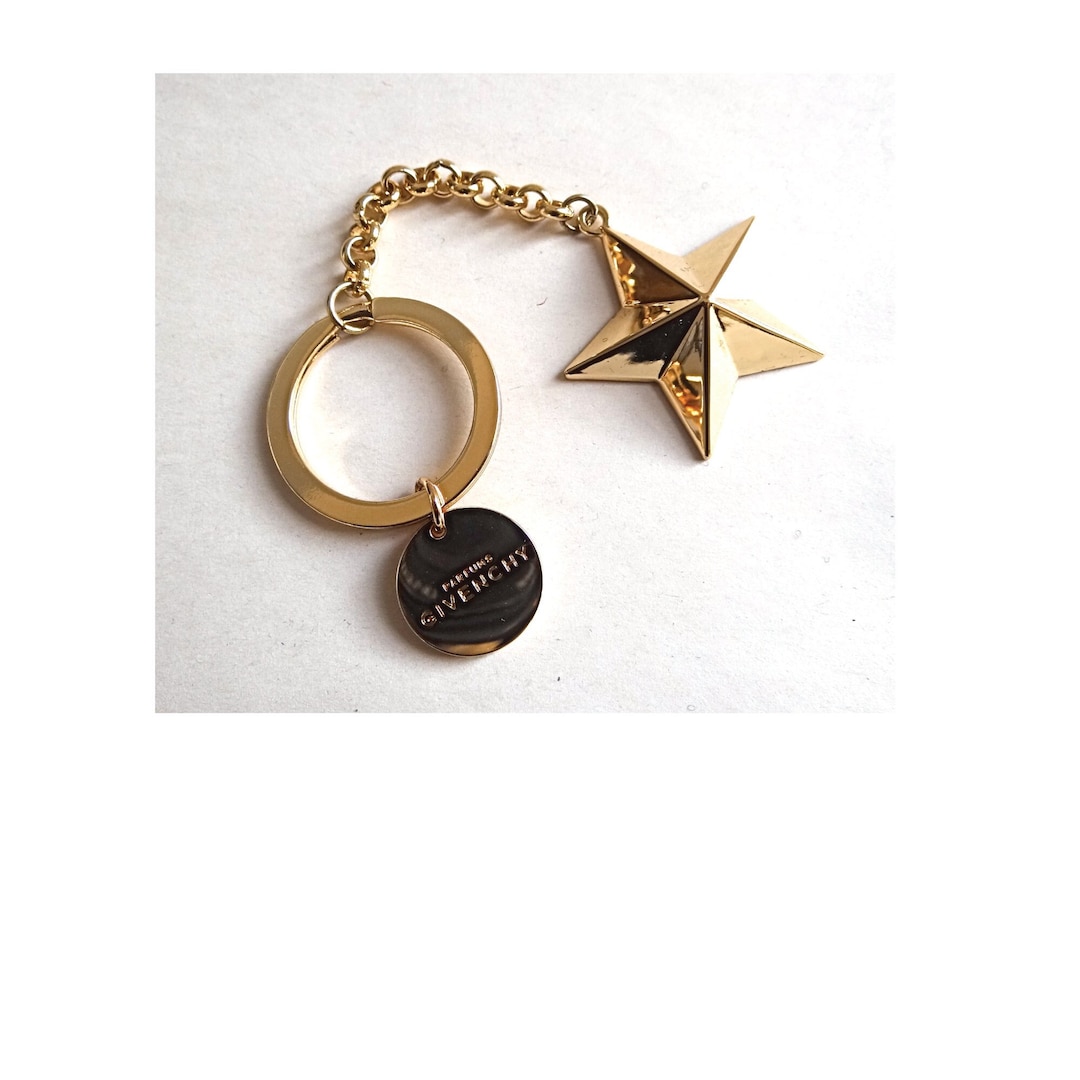GIVENCHY KEY RING, Bag Jewelery Signed Givenchy, Star Pattern Key Ring ...