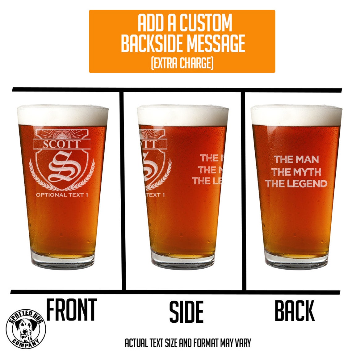 Personalized Etched Pint Glass-custom Beer Glass-groomsman Gift ...