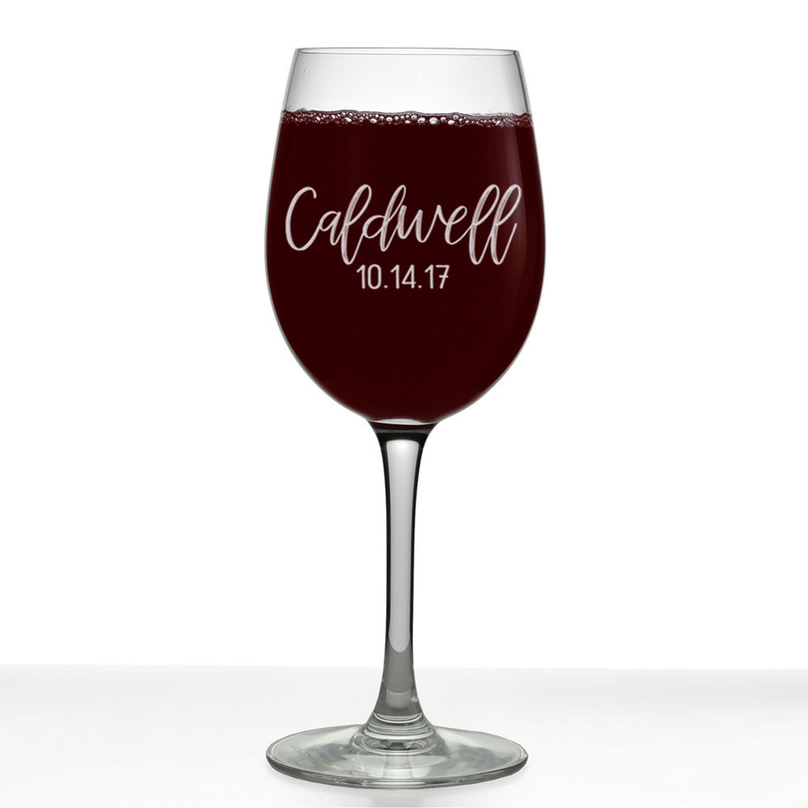 Personalized Etched Stemmed Wine Glass Personalized Gift for - Etsy
