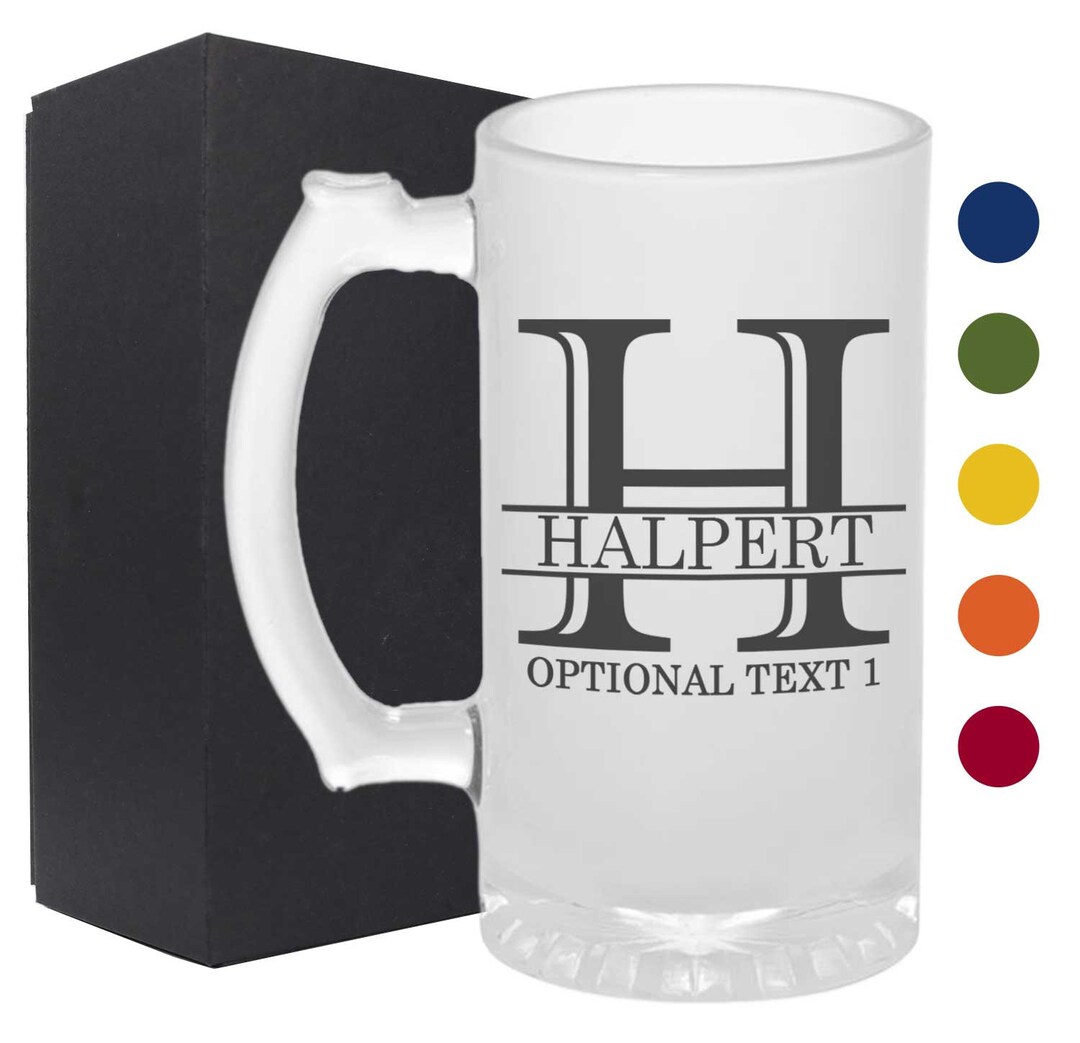 Personalized 16oz Frosted Beer Mug Dye Halpert - Etsy Denmark