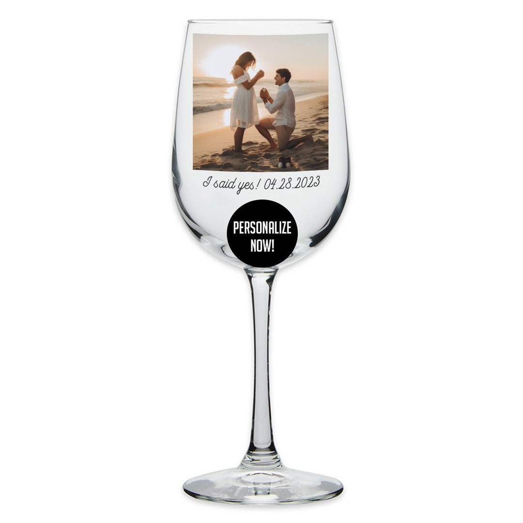 Personalized Photo Printed 16oz Stemmed Wine Glass, Custom Gift, Wife ...