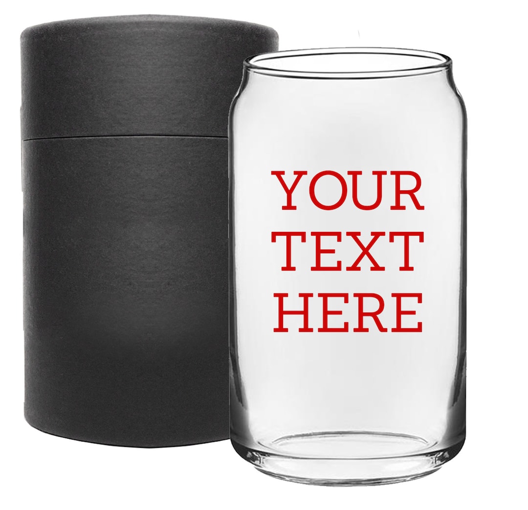 Personalized Printed Beer Can Glass 16oz Pick Your Color, Custom Beer ...