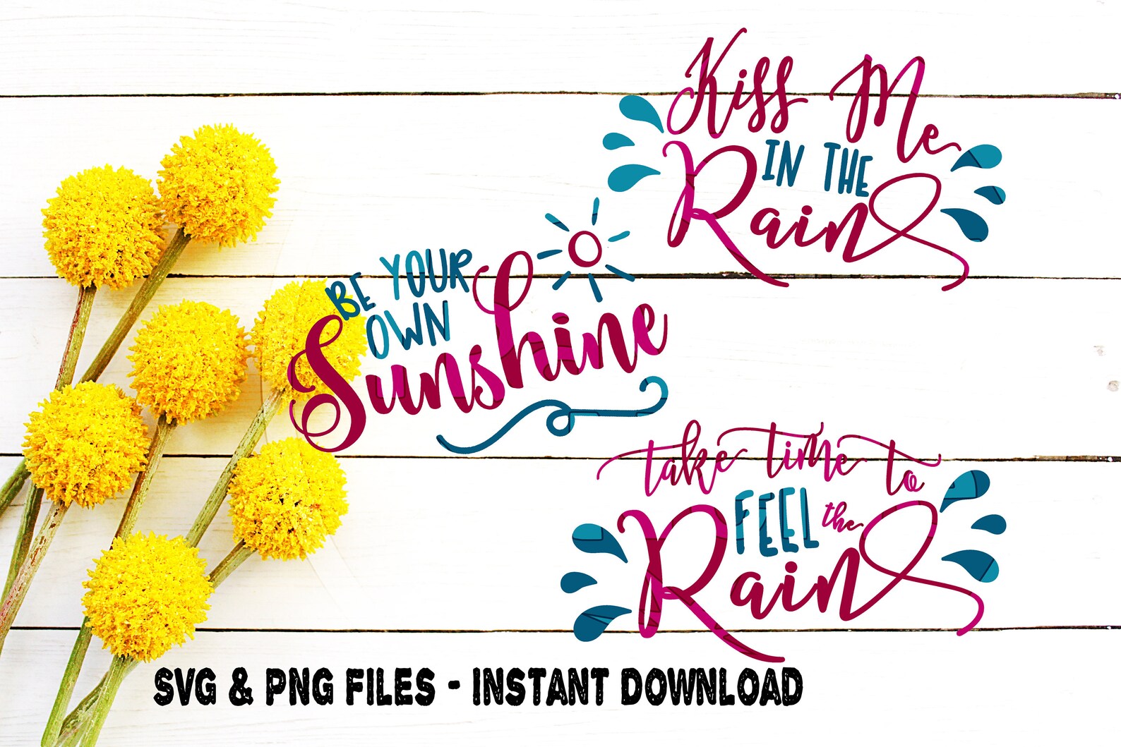 SVG Bundle 3 Rainy Day SVG Rain SVG Kiss Me In The Rain | Etsy