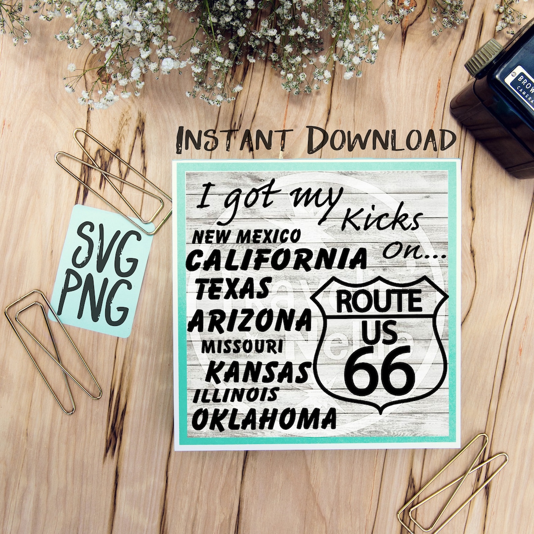 SVG Road Trip SVG Files Route 66 SVG Clip Art Png - Etsy UK