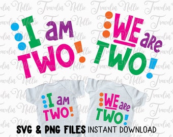 I Am Two Svg - Etsy