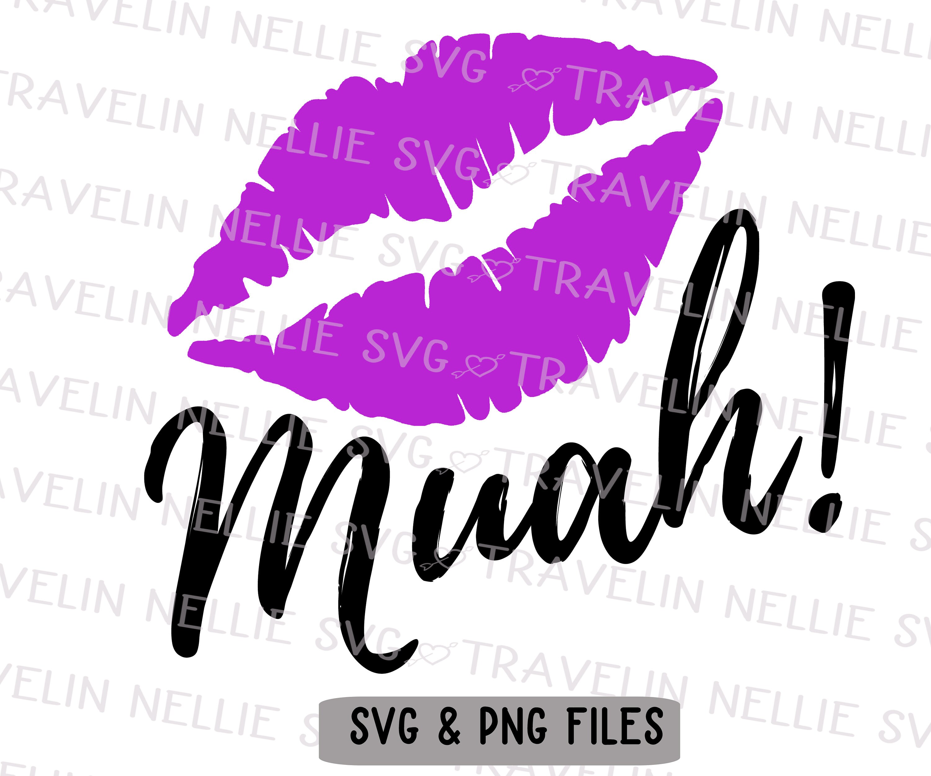 Muah SVG PNG Cricut Explore & Silhouette Cutting Files Lips - Etsy