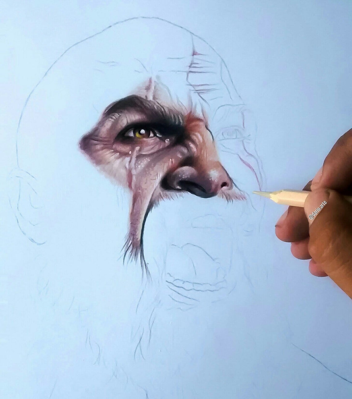 Realistic Handmade Drawing KRATOS PRINT - Etsy Canada