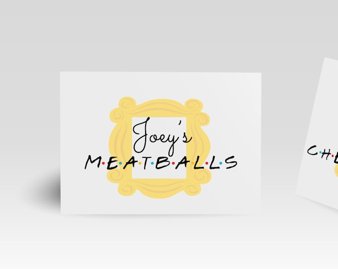Friends Themed Food Place Cards Bridal Shower, Baby Shower, Birthday ...