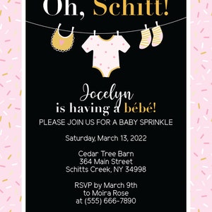 Schitt's Creek Baby "bebe" Sprinkle Invitation - Made to Order - Etsy