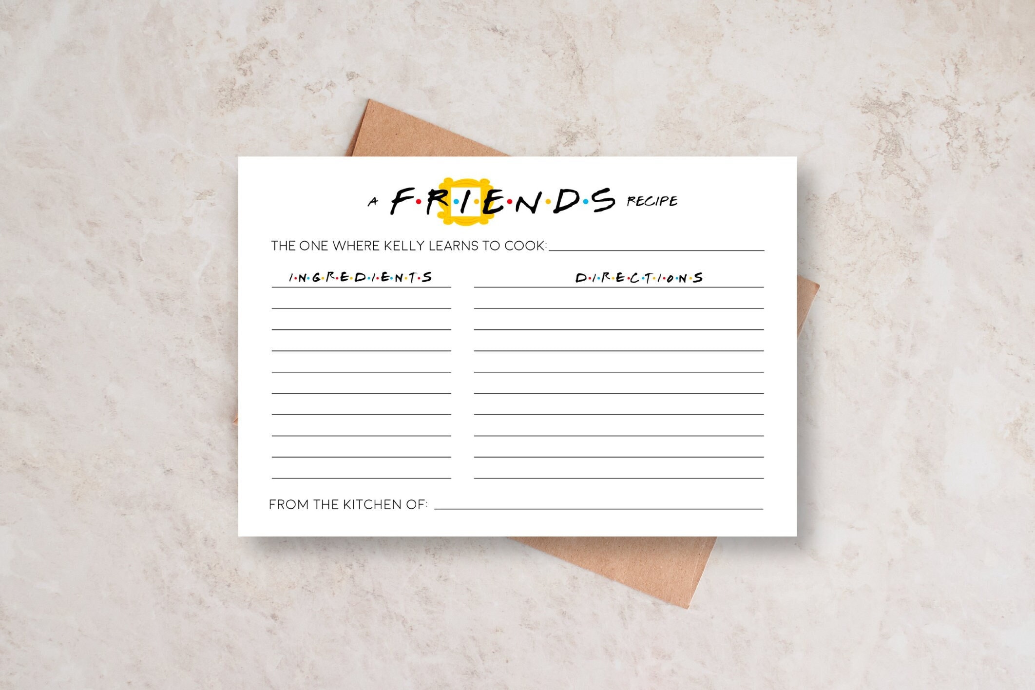 Friends Recipe Card - Made to Order - Etsy