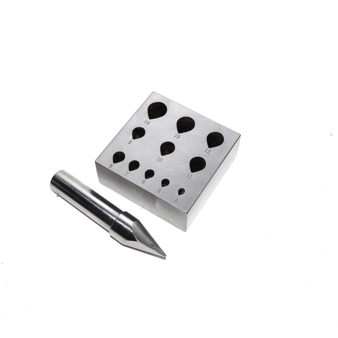 Pear Shape Bezel Forming Block With Punch - 17 Degrees 4mm to 14mm ...