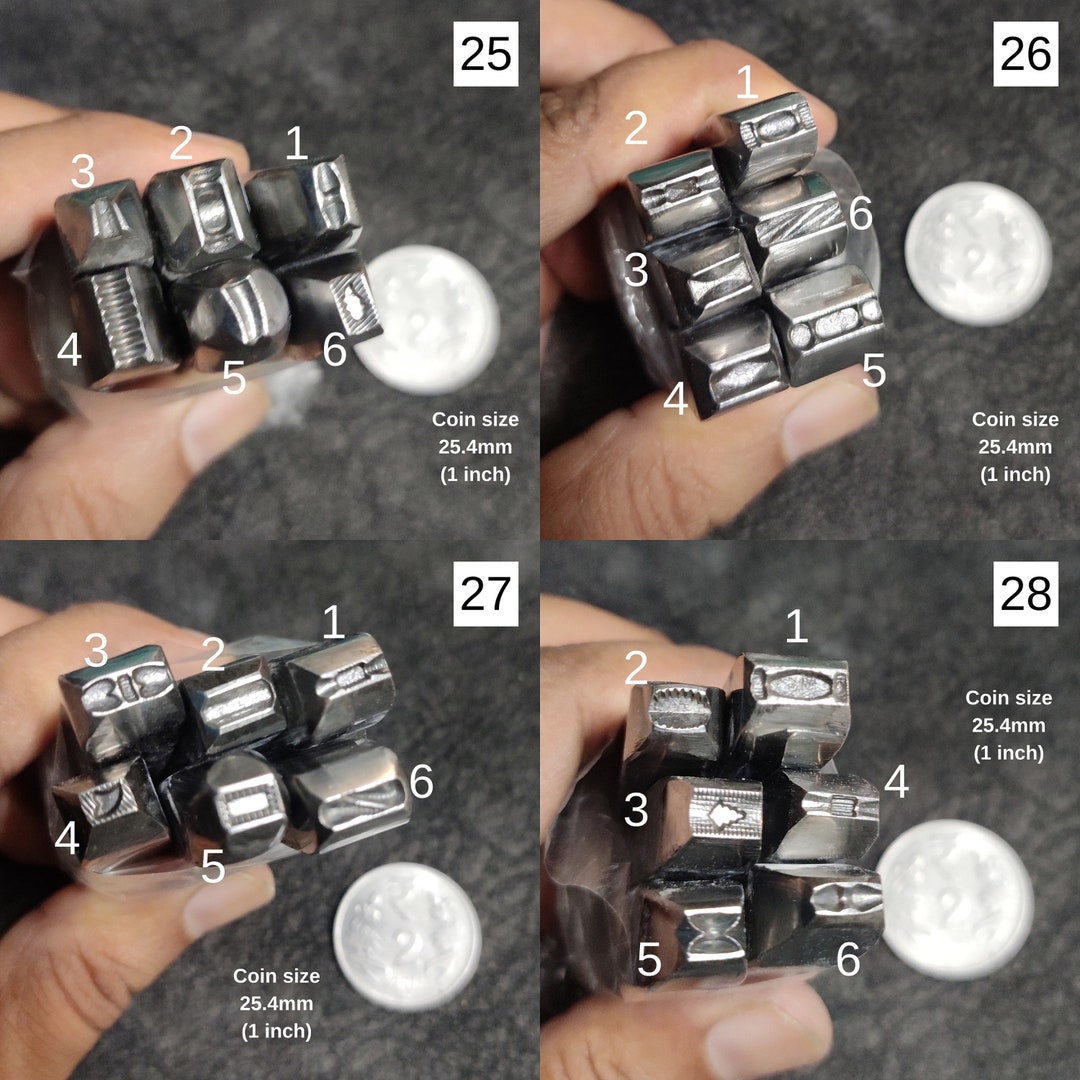 Solid Wire Impression Stamps for Soft Metals Leather Clay Waxes Shellac ...