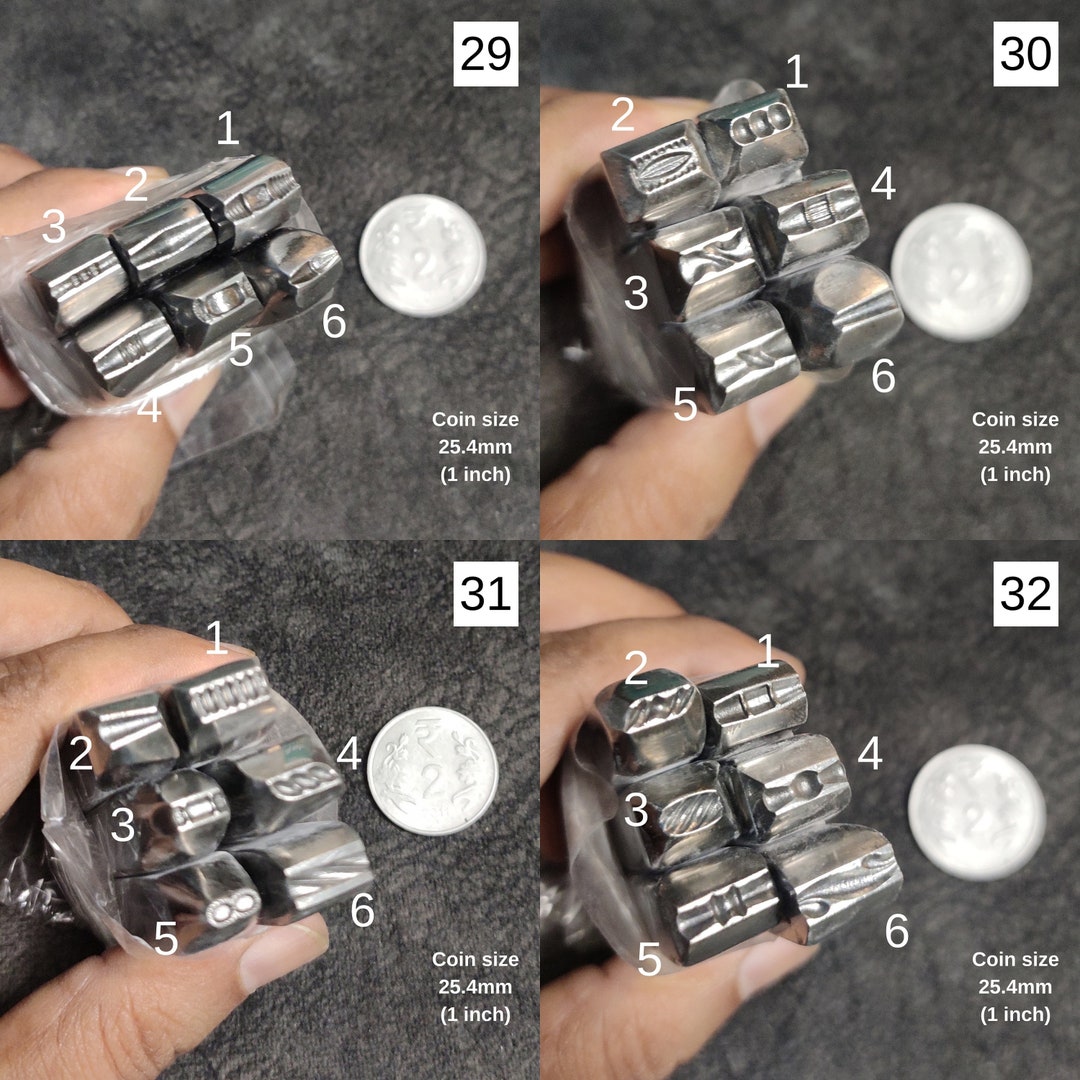 Solid Wire Impression Stamps for Soft Metals Leather Clay Waxes Shellac ...